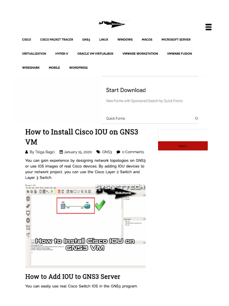 How To Install Cisco IOU On GNS3 VM - SYSNETTECH Solution | PDF | Études des langues étrangères