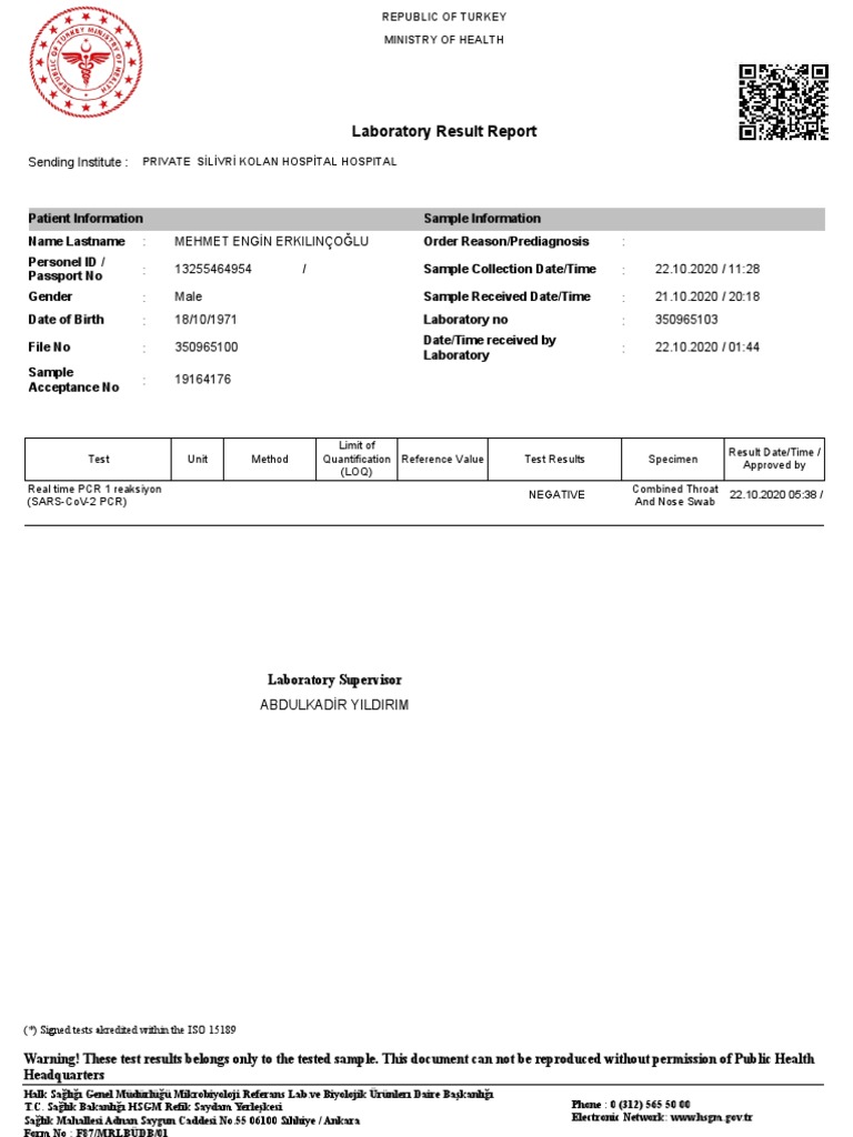 Laboratory Result Report: Sending Institute | PDF | Health Care