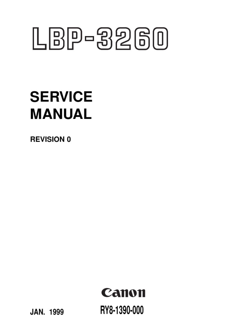 Canon LBP-3260 Service Manual | PDF | Printer (Computing) | Media Technology