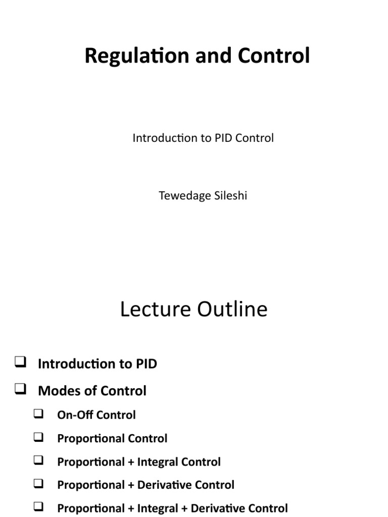 Lecture 20 - Introduction To PID Control | PDF | Control Theory ...