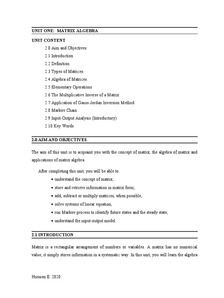 Algebra Matrix 1.1 | PDF | Matrix (Mathematics) | Theoretical Physics