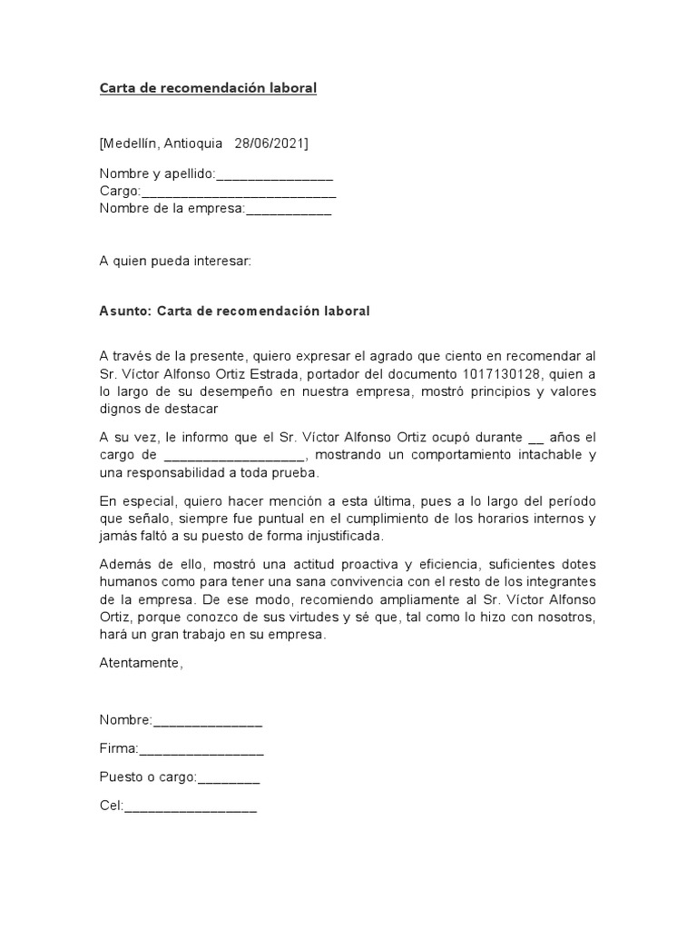 Referencia Laboral | PDF