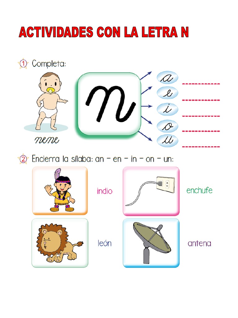 Actividades Con La Letra N | PDF