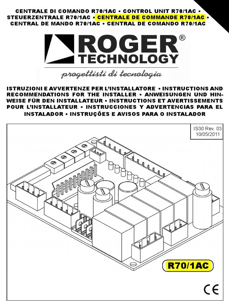 Central de Comando Roger R70 | PDF