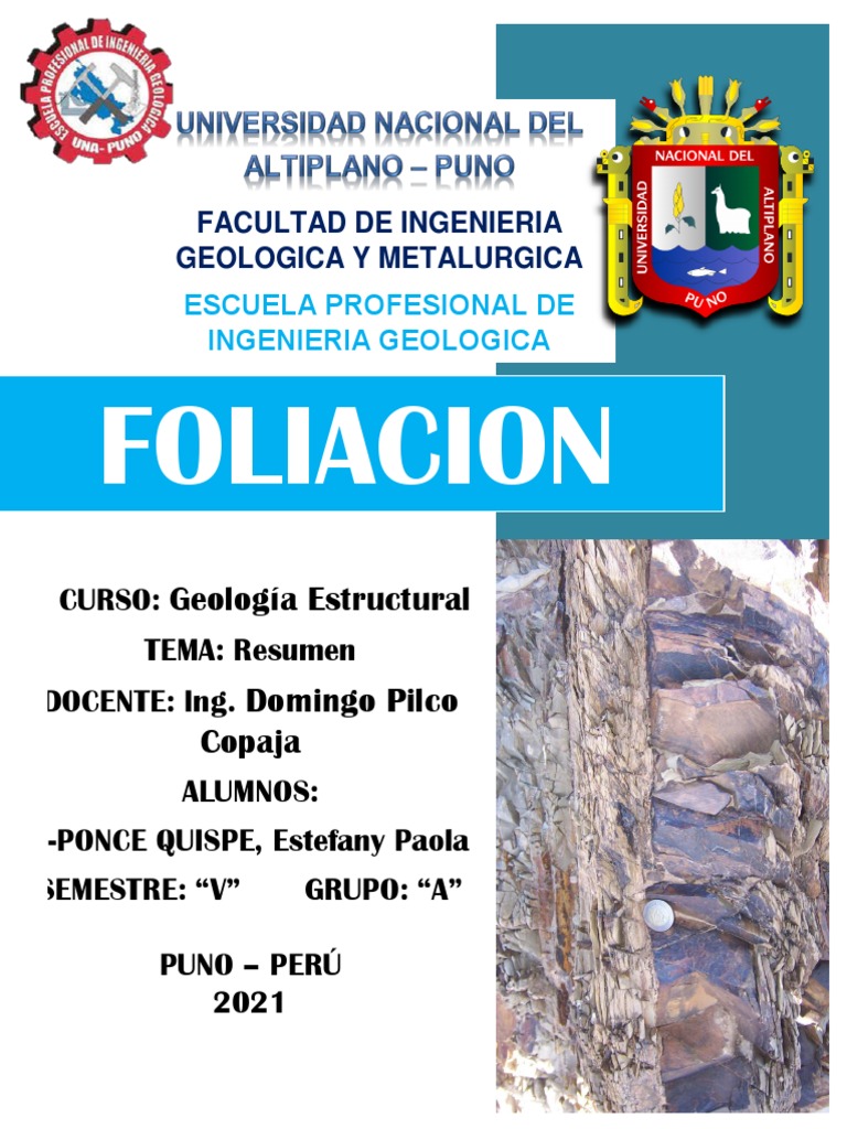 Resumen Foliacion | PDF | Roca (geología) | Minerales