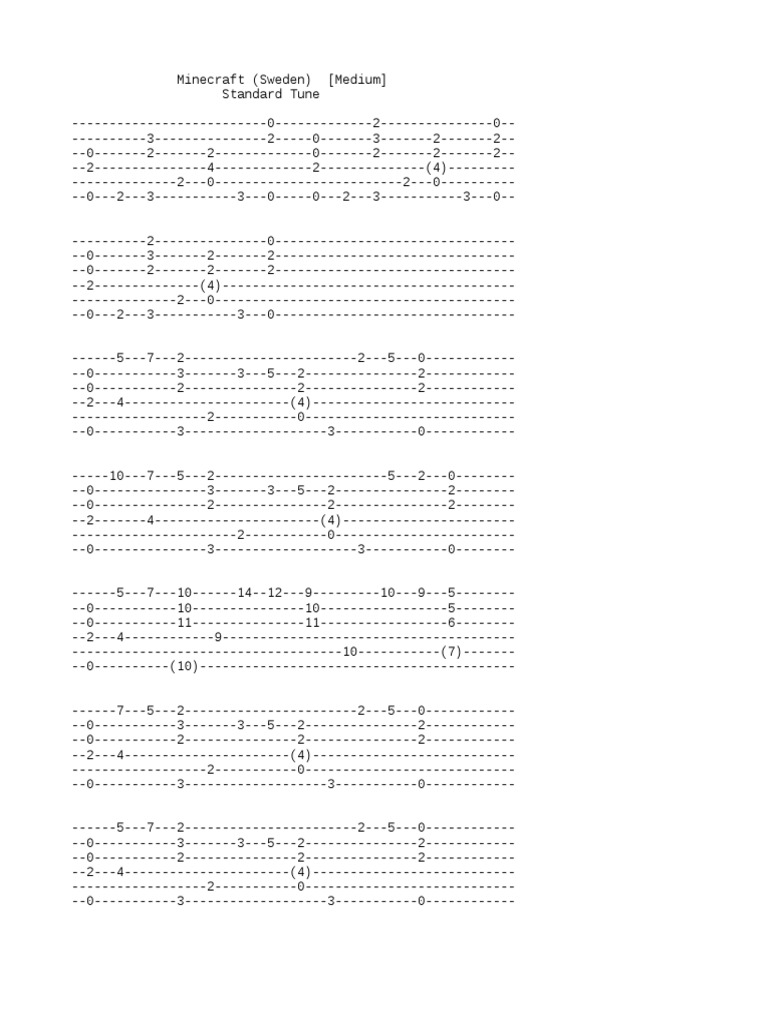 Minecraft (Sweden) TABS | PDF