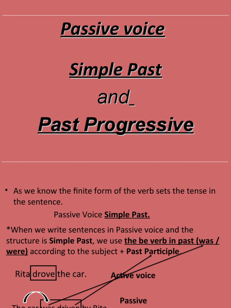 Passive Voice (Simple Past and Past Progressive) | PDF | Verb | Subject ...