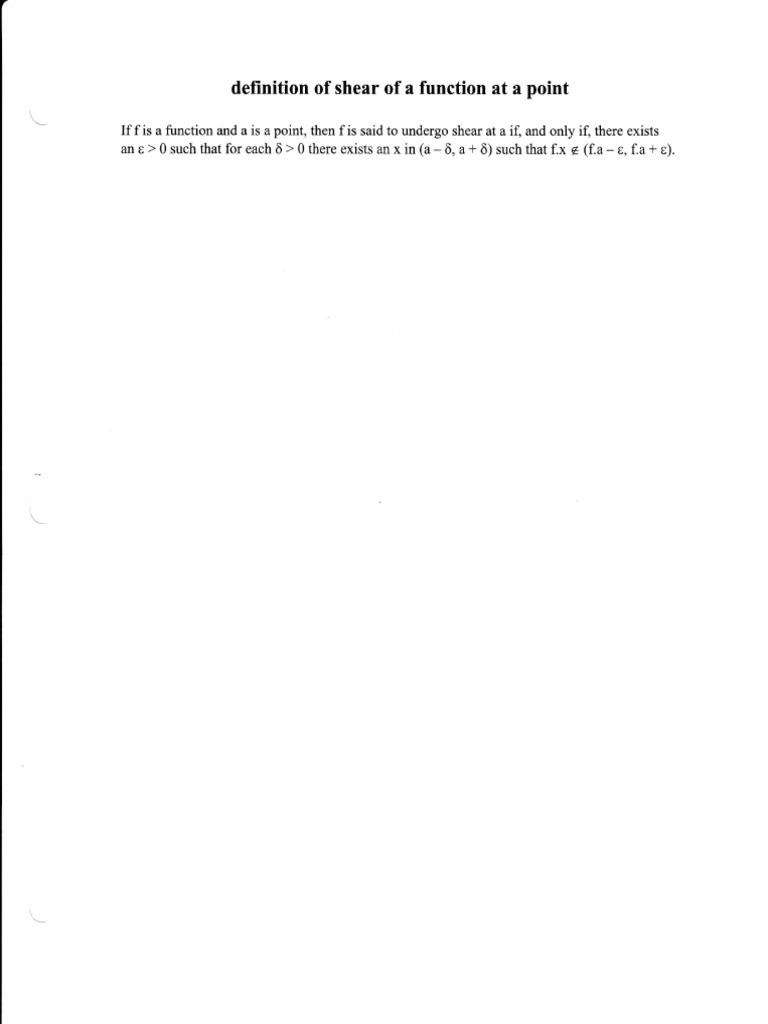 Definition of Shear of A Function at A Point | PDF