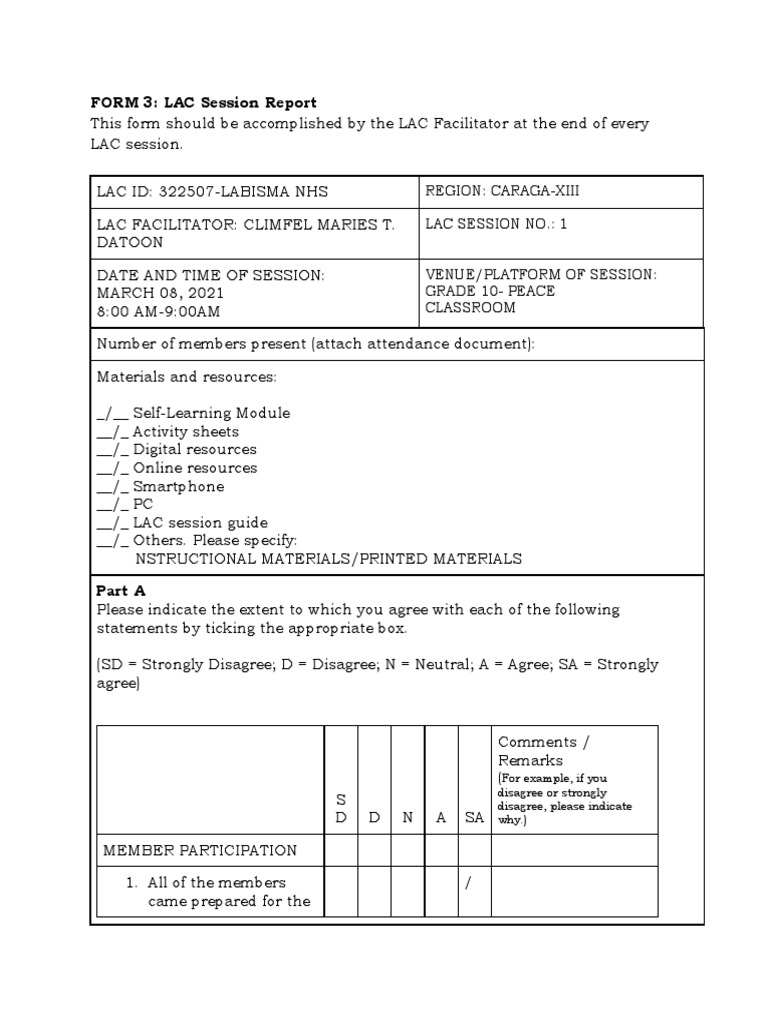 LAC Session Report Summary | PDF | Teachers | Curriculum