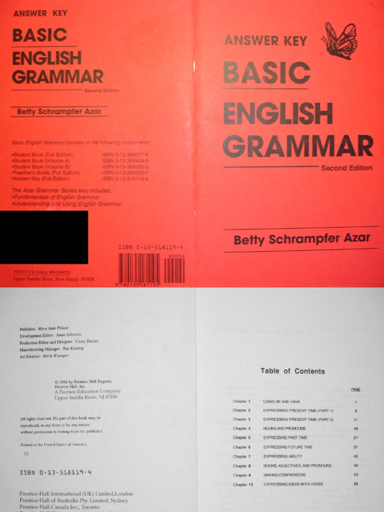 Azar Betty Schrampfer. - Basic English Grammar Answer Key Second ...