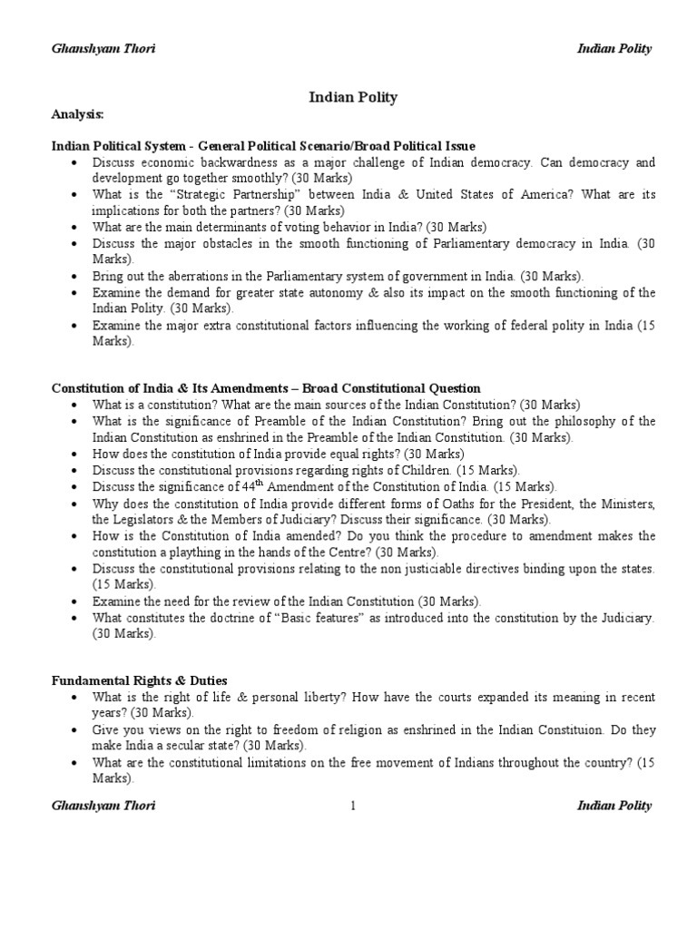 Indian Polity | Download Free PDF | Government Of India | Supreme Court ...