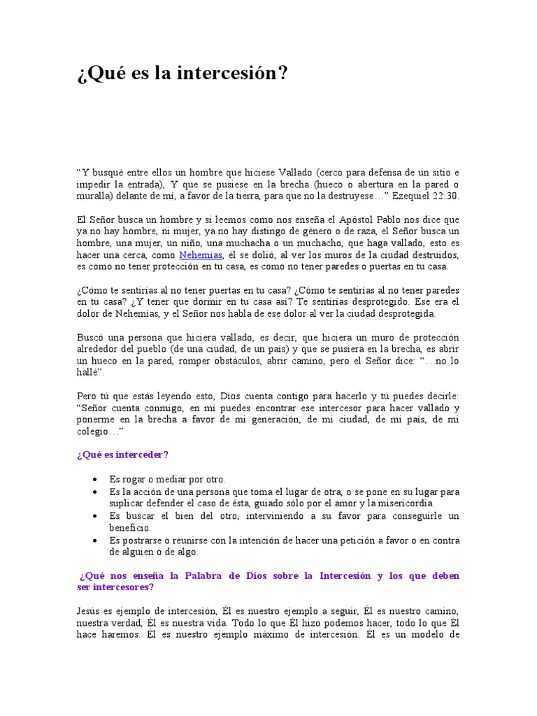 Qué Es La Intercesión | PDF | Oración | Cristo (título)