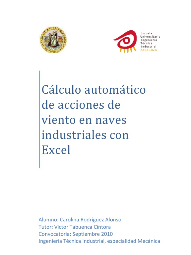 Cálculo de Viento en Naves con Excel | PDF | Microsoft Excel | Herida