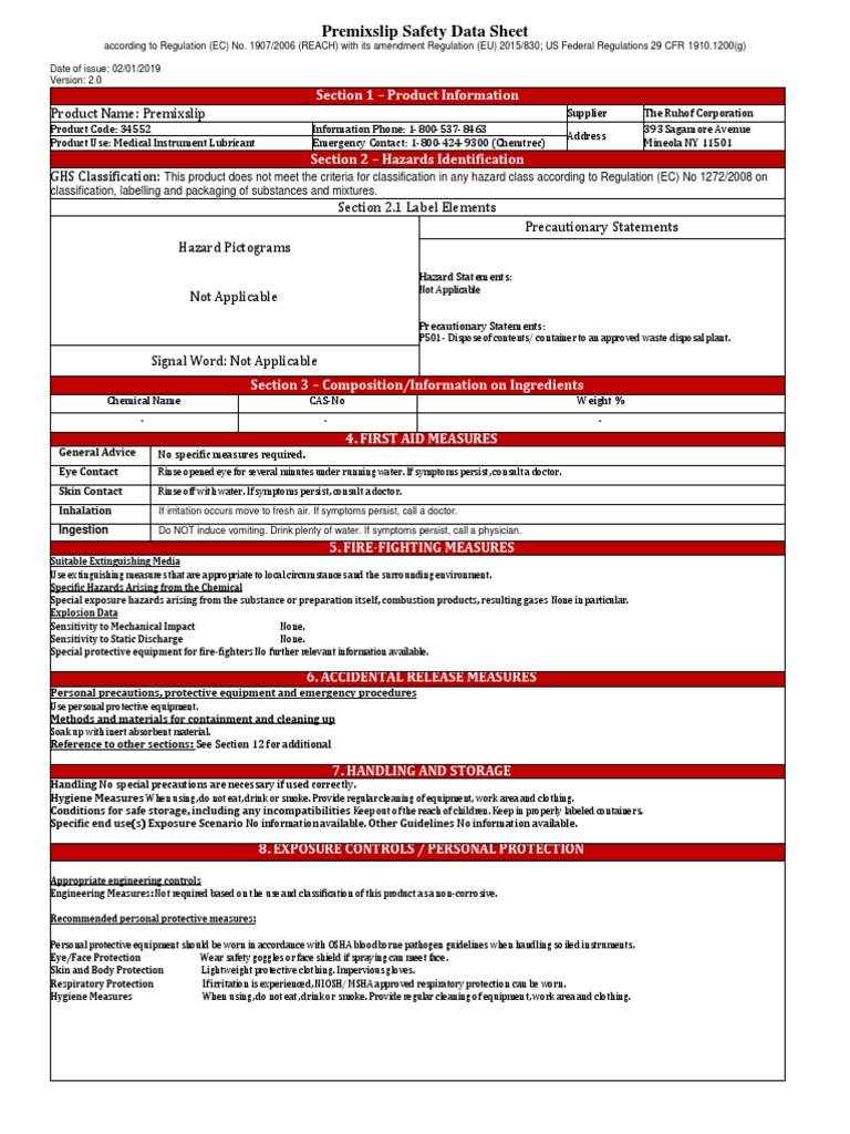 Medical Instrument Lubricant SDS | PDF | Personal Protective Equipment ...