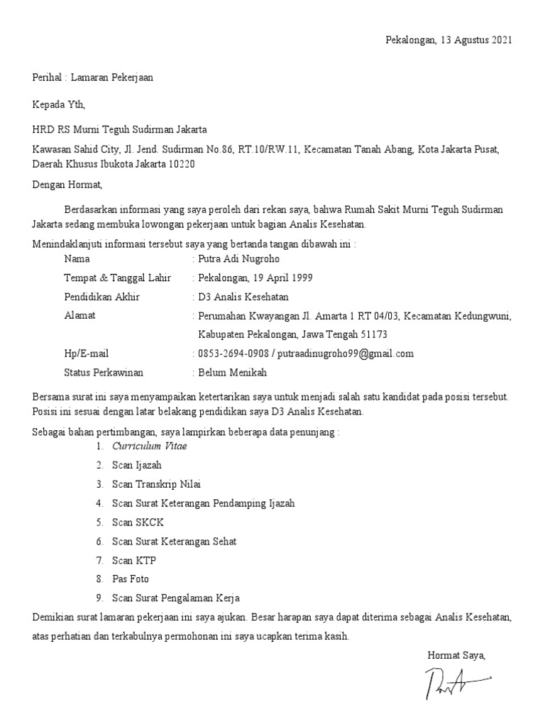 Surat Lamaran | PDF