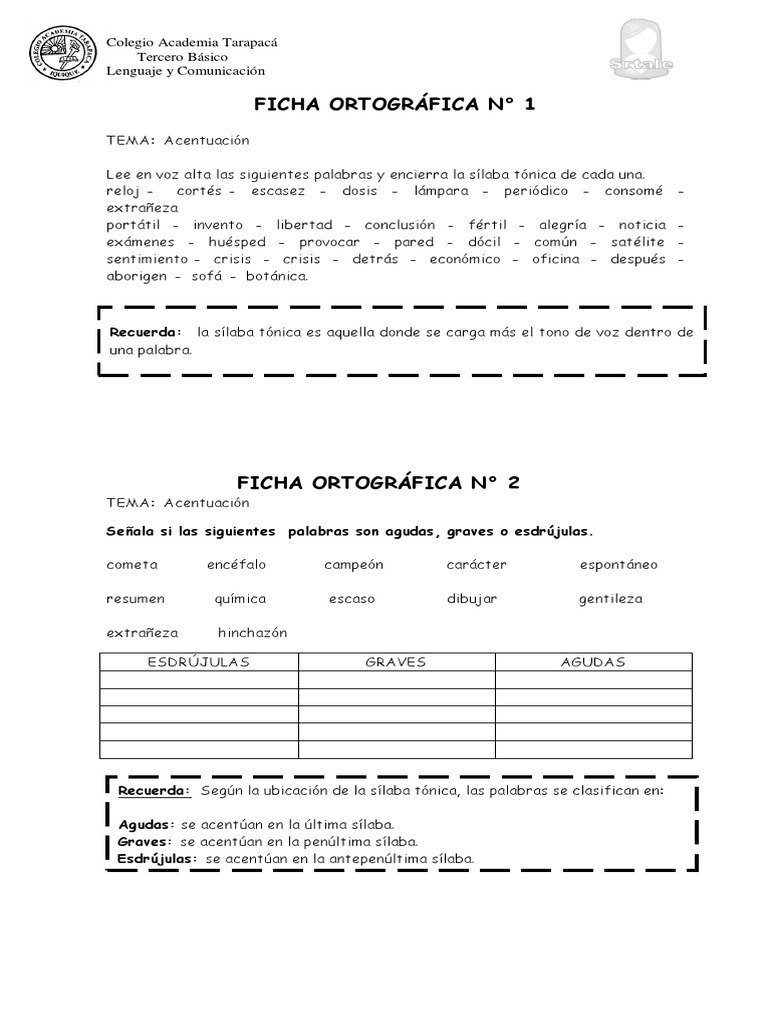 Acentuacion Agudas, Graves, Esdru | PDF