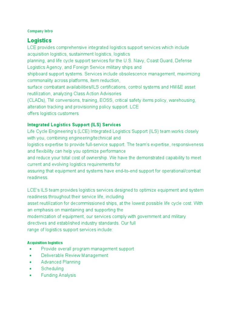 Integrated Logistics Support Training: Preparing Clients for Success in ...