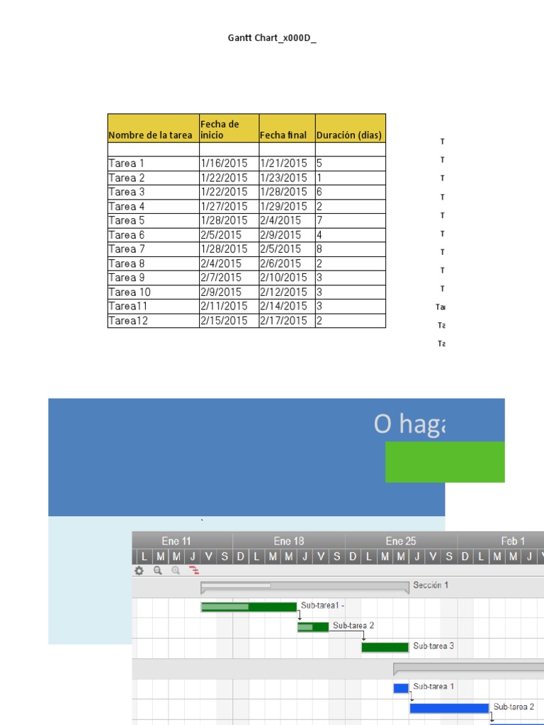 Gantt Chart Excel Template-ES2 | PDF