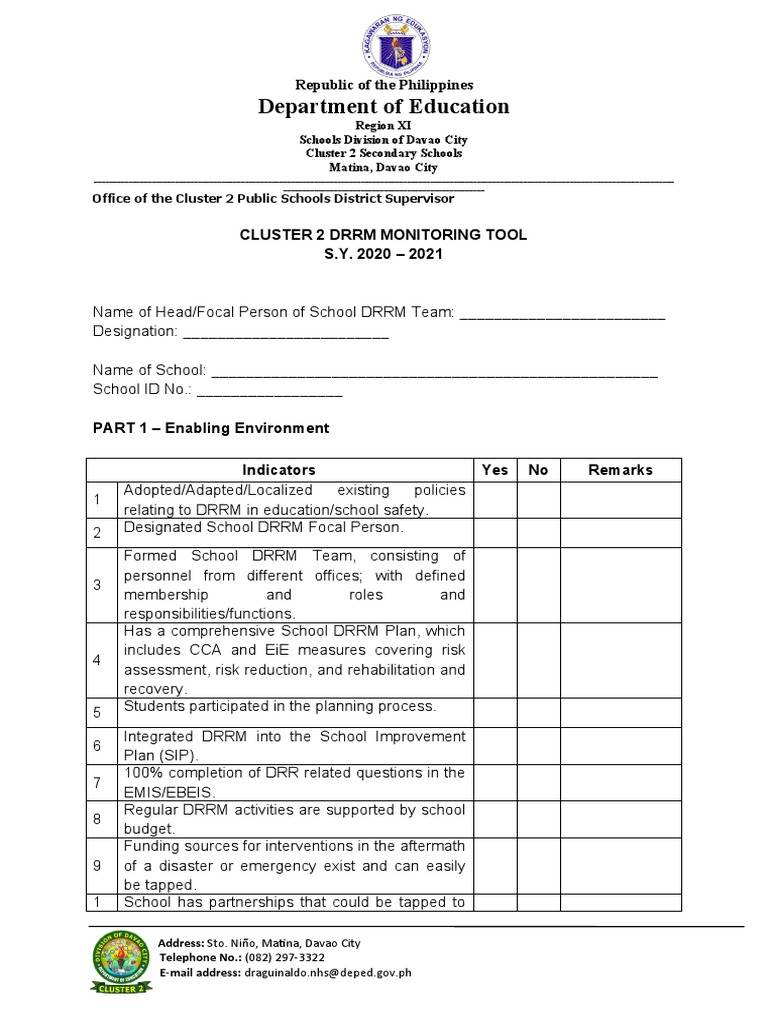 Department of Education: Republic of The Philippines | PDF | Disaster ...