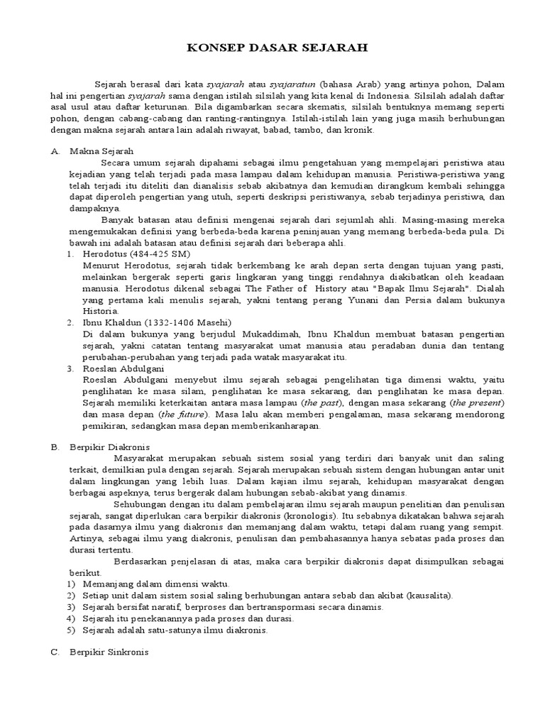 Konsep Dasar Sejarah | PDF