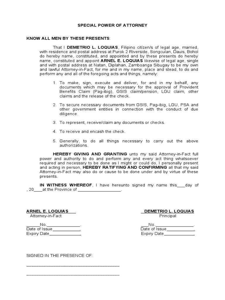 SPA | PDF | Power Of Attorney | Notary Public