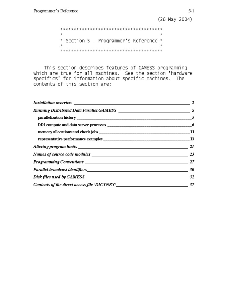 05 Programmer's Reference, With Instructions On How To Execute The ...
