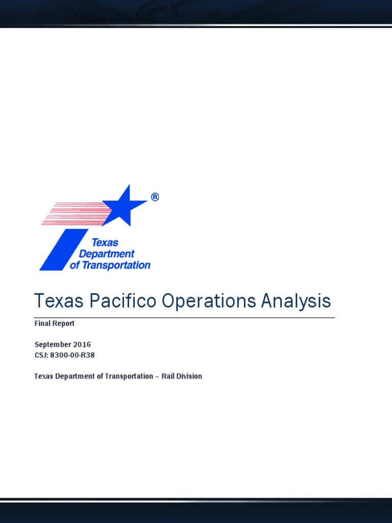 Texas Pacifico Operations Analysis | PDF | Rail Transport | Employee ...