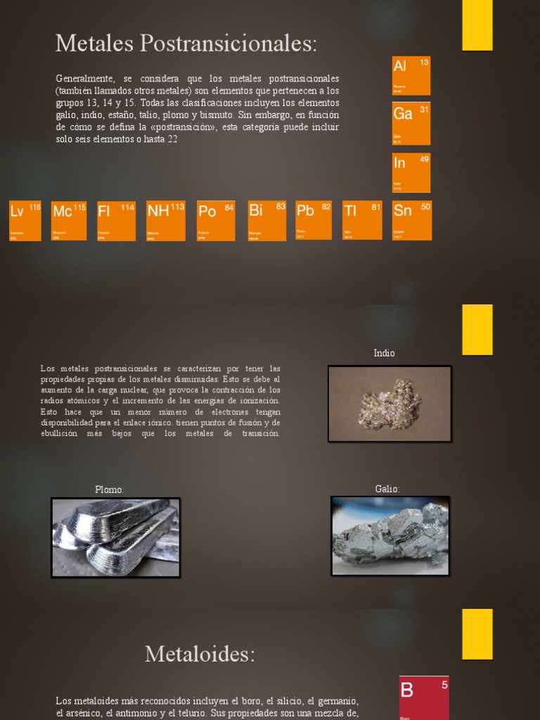 Características de los Metales Postransicionales | PDF