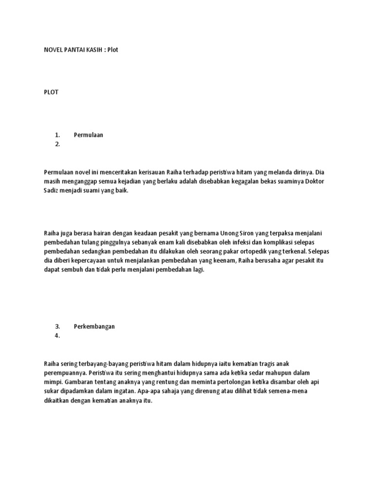 Plot Pantai Kasih | PDF | Kesehatan Holistik