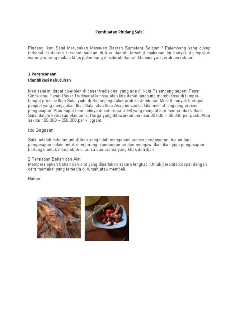 Pembuatan Pindang Salai | PDF