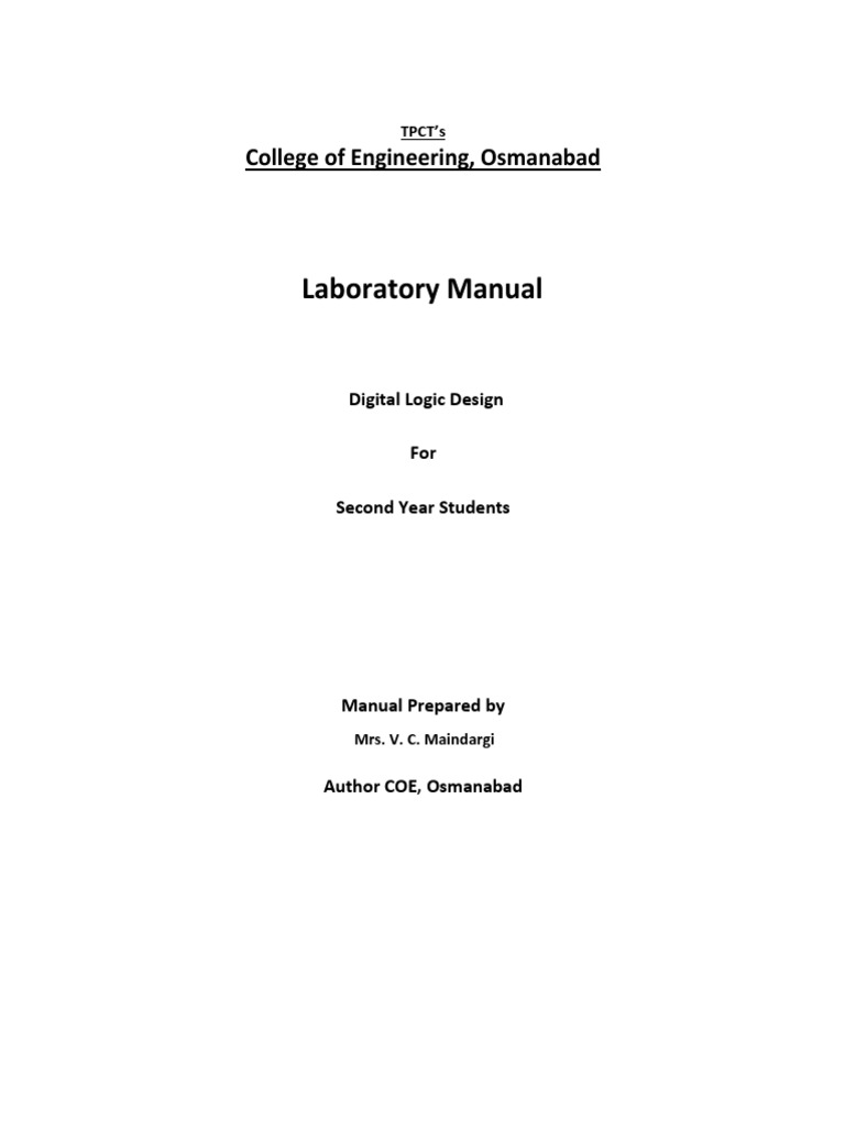 Laboratory Manual: College of Engineering, Osmanabad | PDF | Electrical ...