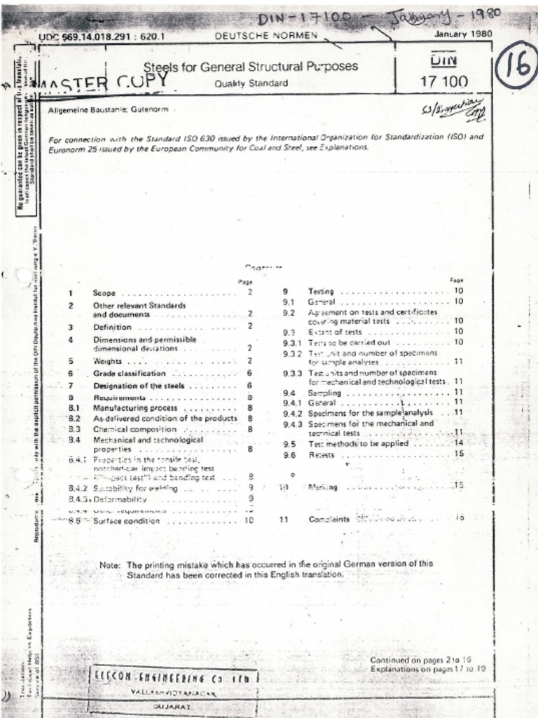 Din 17 100 Steels For General Structural Purpose | PDF