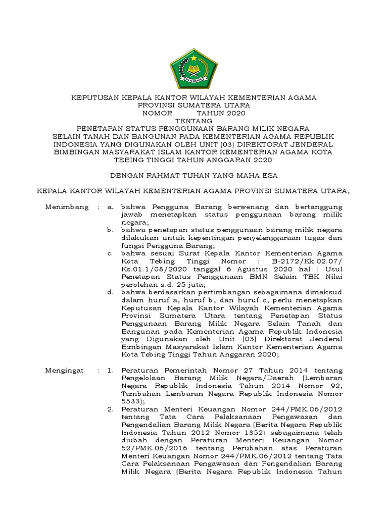 4 Contoh SK PSP 03 20 | PDF