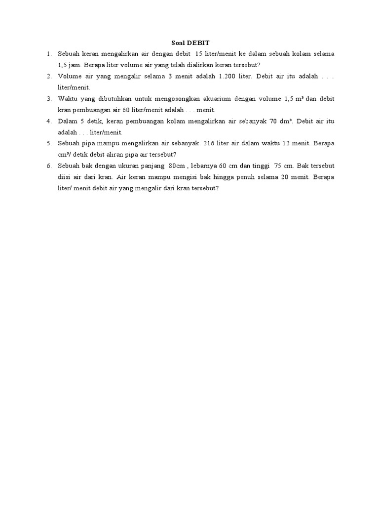 Soal Debit | PDF | Griya & Taman | Seni