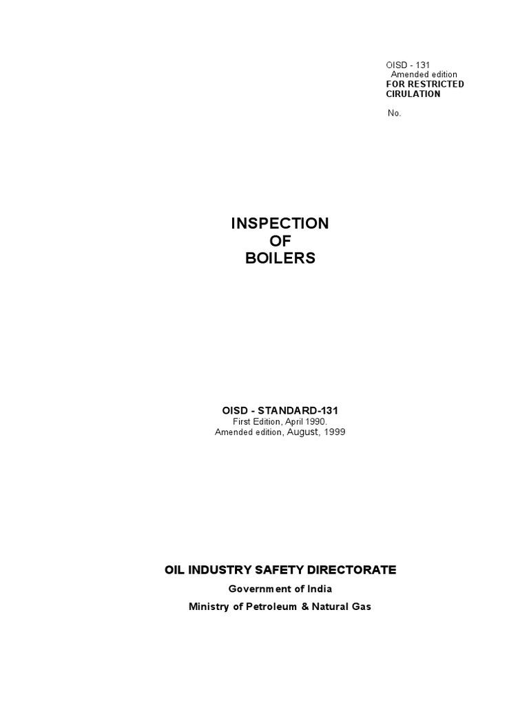 Oisd STD 131 | PDF | Boiler | Pipe (Fluid Conveyance)