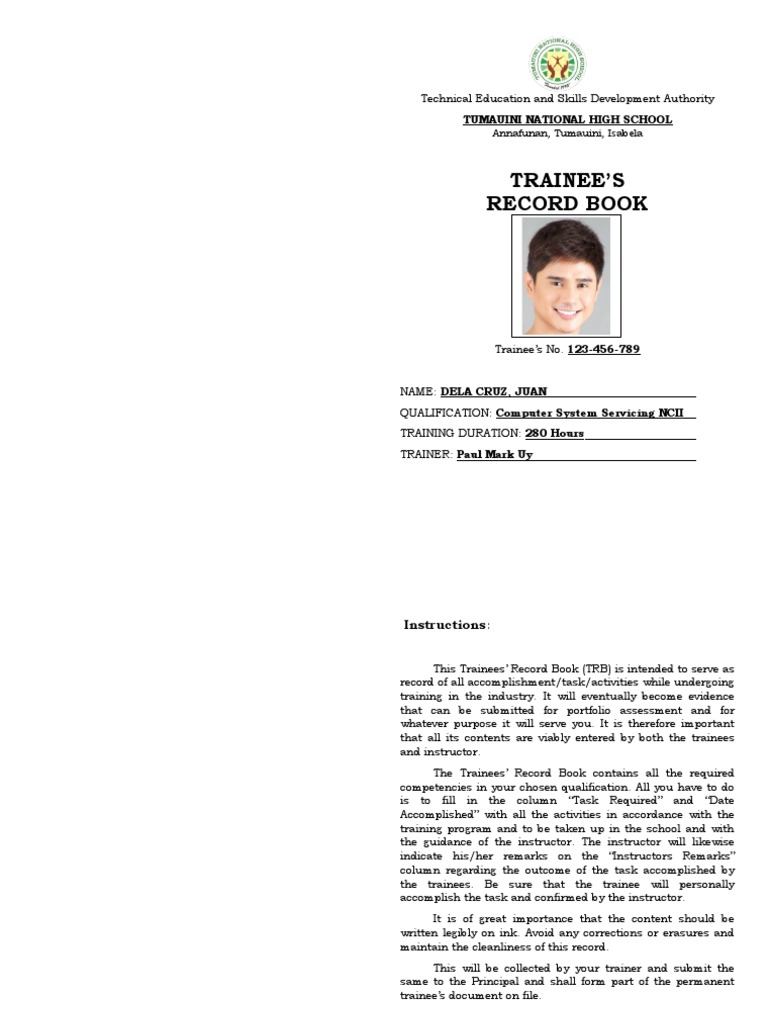 Trainee's Record Book SWBL | PDF | Computer Network | Occupational ...