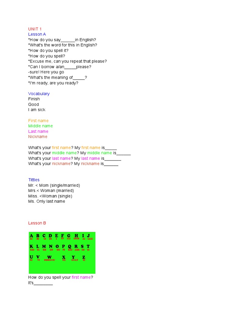 Unit 1 Book 1 | PDF