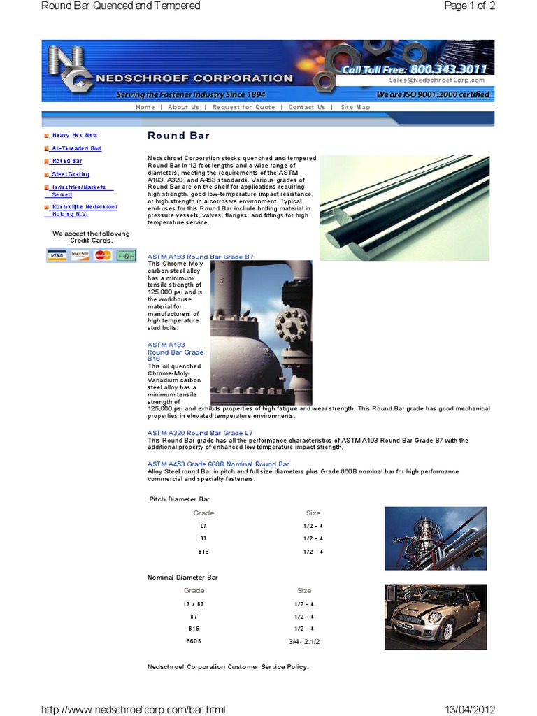 Round Bar Tensile Strength | PDF | Steel | Chemical Substances