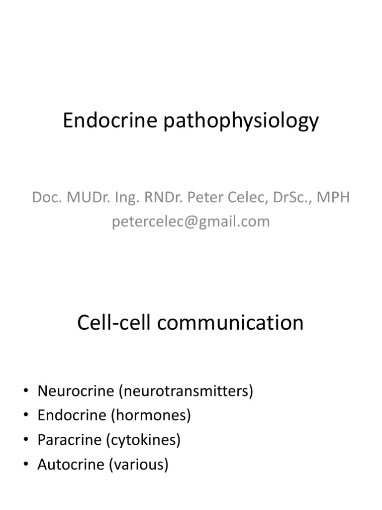 Endocrine Pathophysiology: Doc. Mudr. Ing. Rndr. Peter Celec, DRSC ...