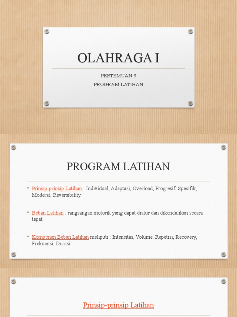 Topic 9 - Program Latihan Olahraga | PDF | Karier & Perkembangan ...