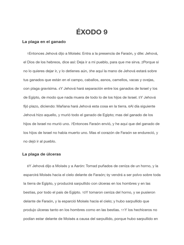 Éxodo 9 | PDF | Moisés | Libro del éxodo