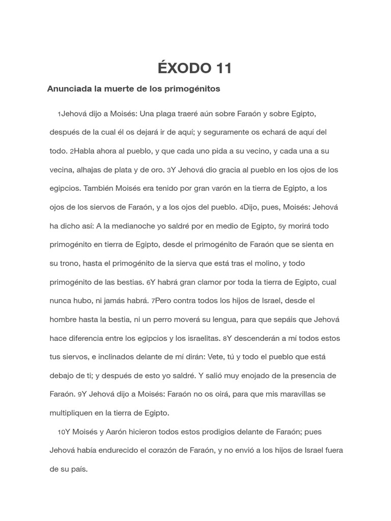Éxodo 11 | PDF