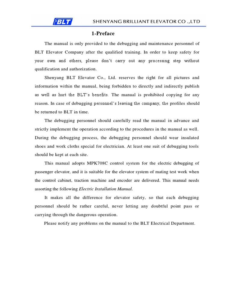 Manual BLT | PDF | Elevator | Switch