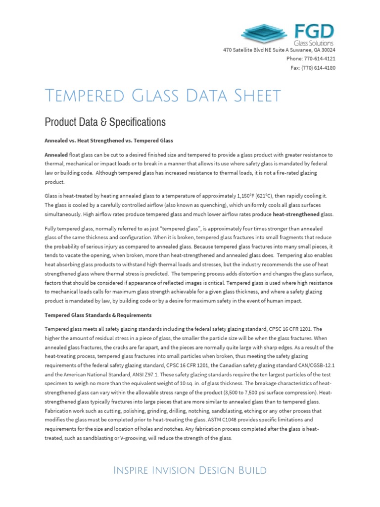 Tempered Glass Datasheet.2 | Download Free PDF | Glasses | Annealing ...