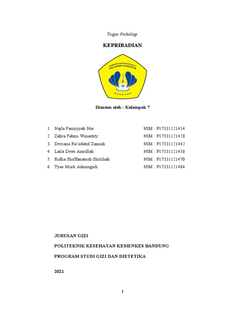 Kelompok 7 - Makalah Kepribadian | PDF