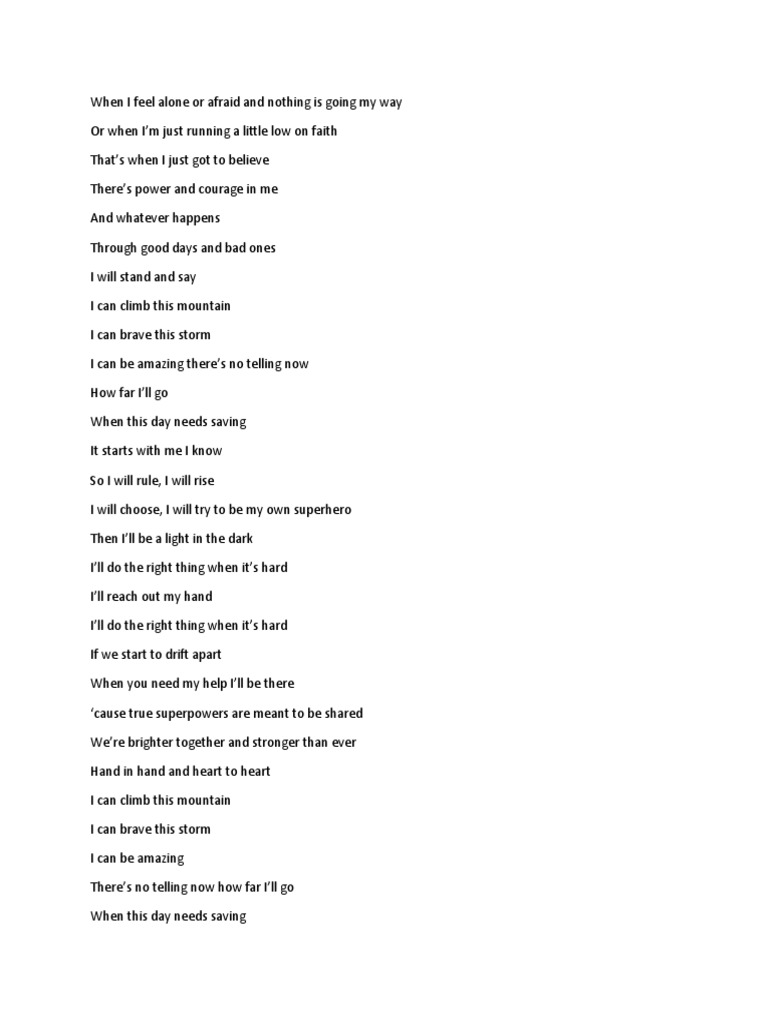 My Own Superhero | PDF