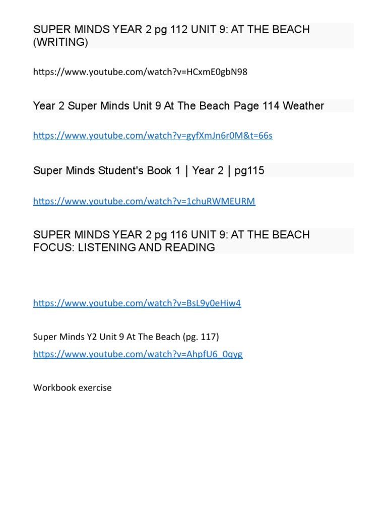 SUPER MIND YEAR 2 PG 89 UNIT 7 | PDF