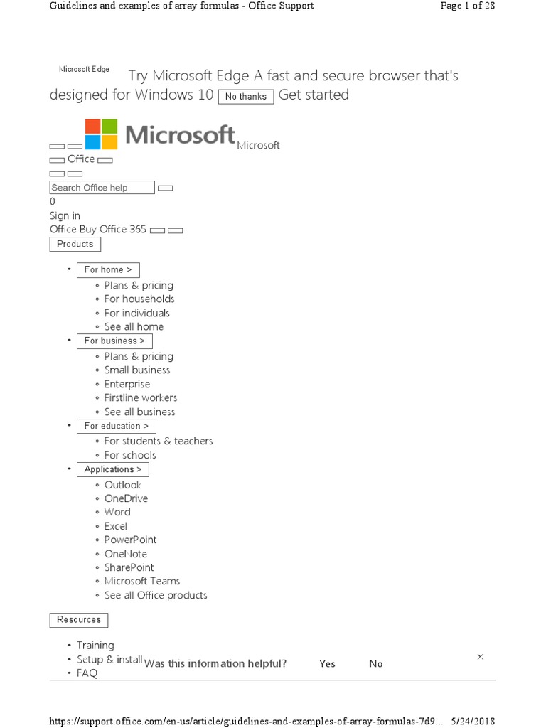 Array Formula Guidelines | Download Free PDF | Microsoft Office | Array Data Structure