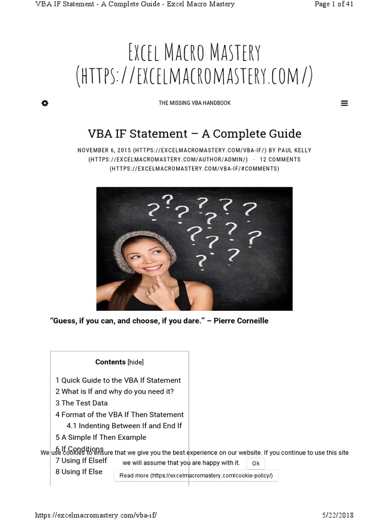 If Condition Macro Mastery | PDF | Microsoft Excel | Software