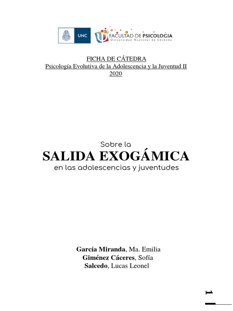 Salida Exogámica en Adolescencia | PDF | Estudios de género | Género
